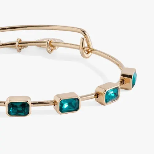 ALEX AND ANI December Birthstone Emerald Cut Bangle - Gold 